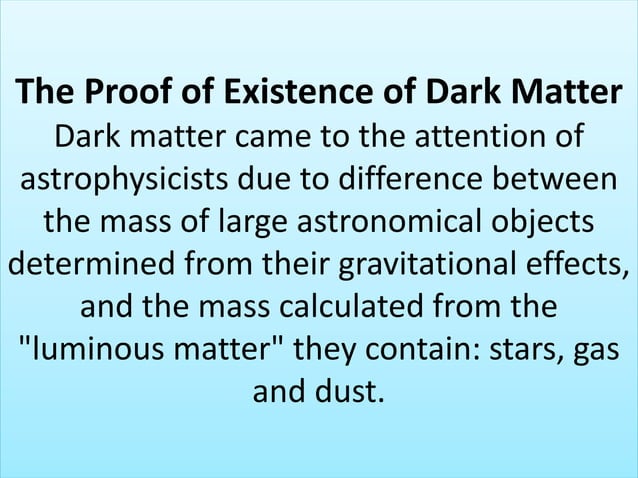 Dark matter presentation | PDF | Space and Astronomy | Science