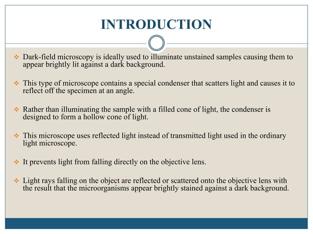 DARK FIELD MICROSCOPY | PPTX