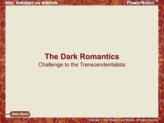 Dark romantics ppt | PPT | Spirituality | Religion & Spirituality