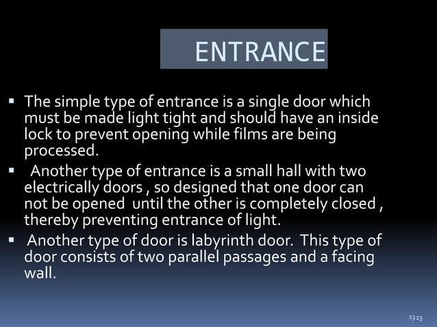 DARK ROOM procedure in radiology department.pptx | Photography | Arts ...