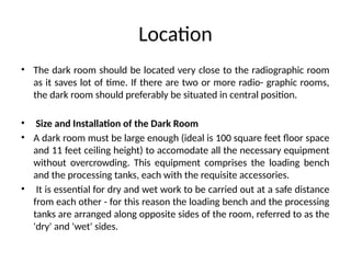 DARK ROOM FOR RADIOGRAPHY (FILM PROCESSING ) | PPTX