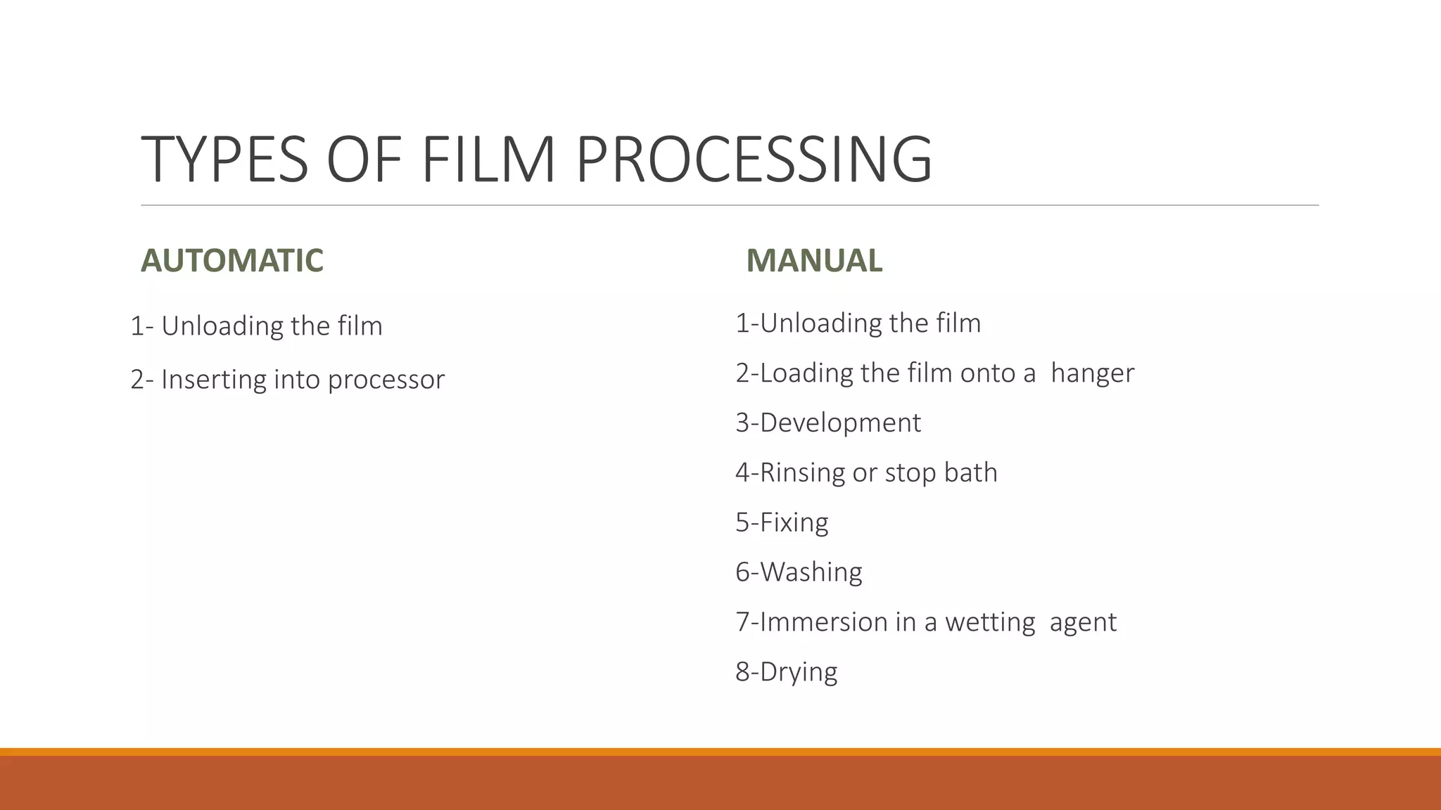 Dark room and film processing techniques rv | PPTX