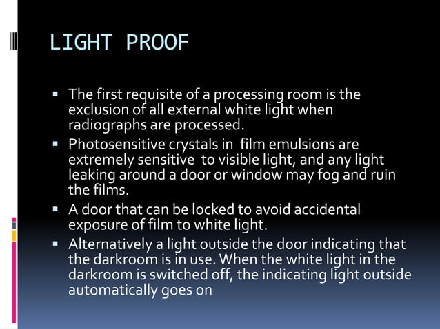 Dark room procedures | PPTX | Eye and Vision Conditions | Diseases and Conditions