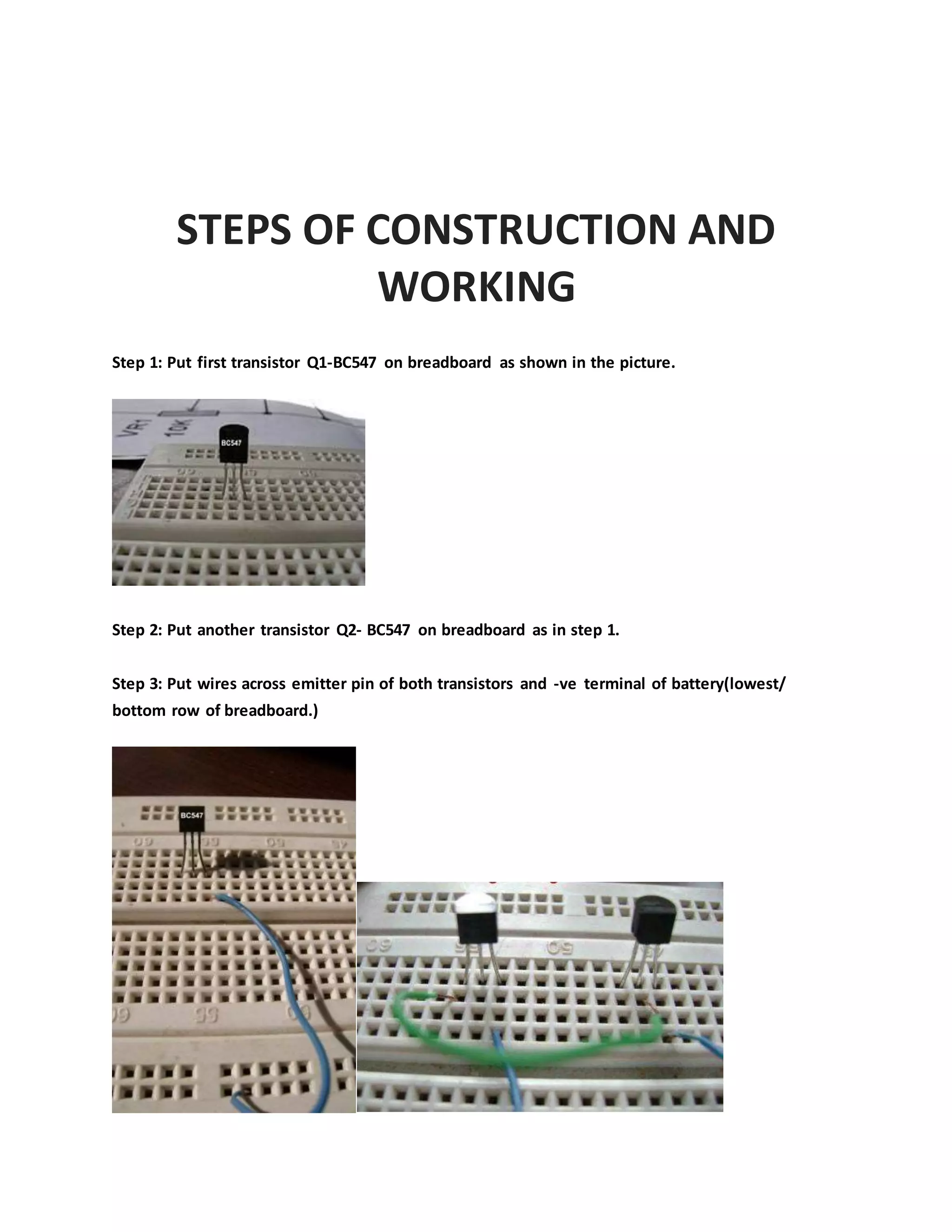 Dark sensor using LDR on breadboard | DOCX