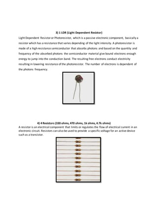 Dark sensor using LDR on breadboard | DOCX