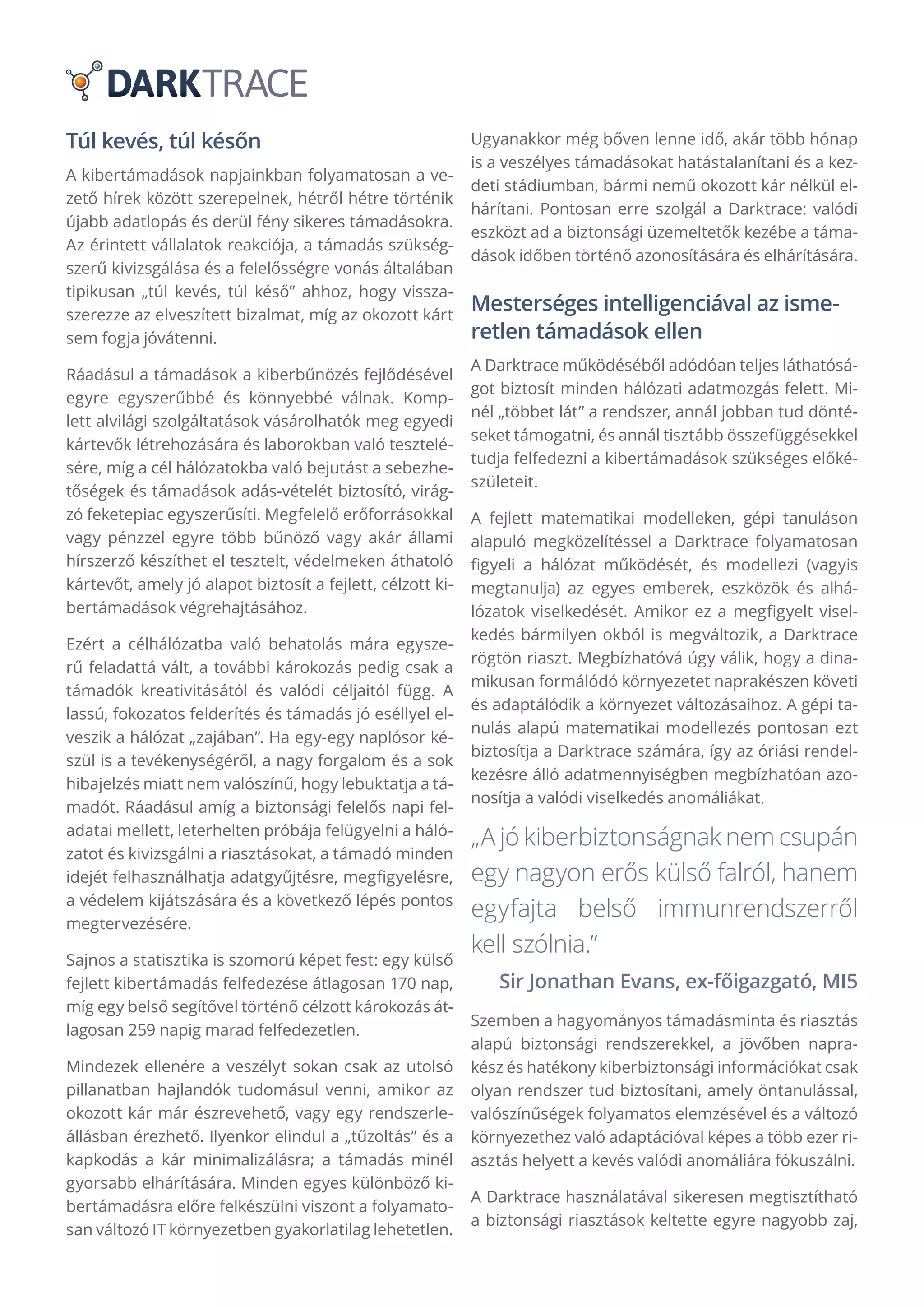 Darktrace kiberintelligencia | PDF