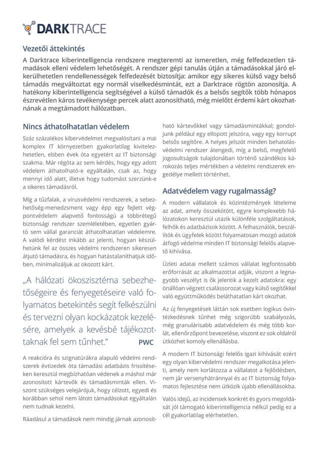 Darktrace kiberintelligencia | PDF