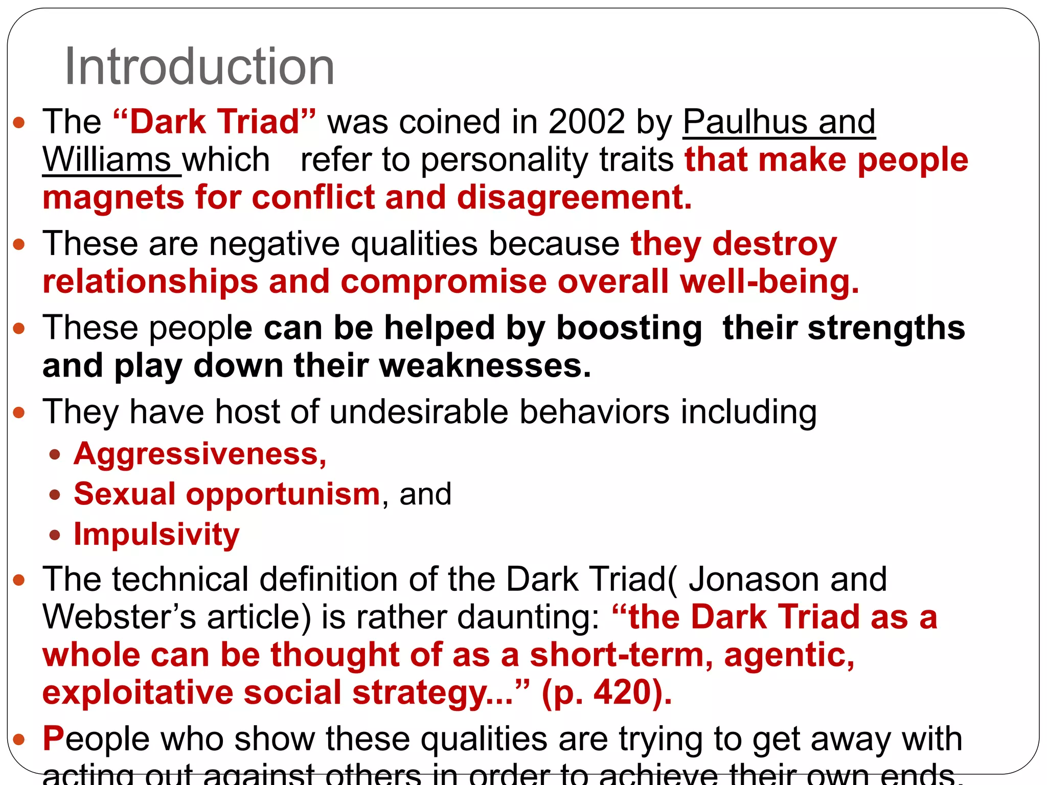 Dark Triad | PPTX