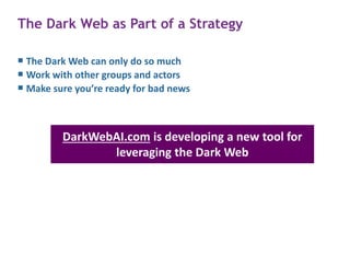 Dark Web AI is bringing Dark Web Intelligence to your desktop | PDF