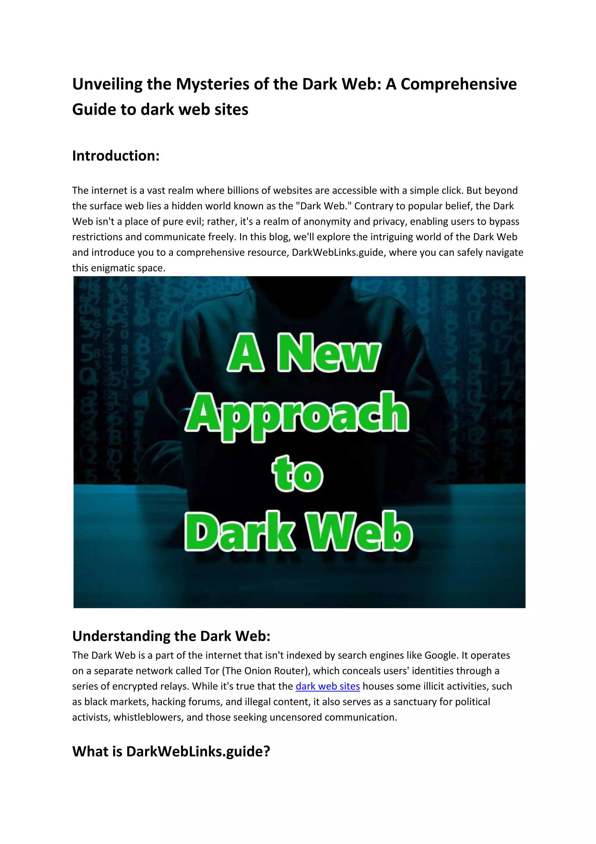 Dark Web Links - Dark Web Links Guide.pdf | Internet for Beginners | Internet
