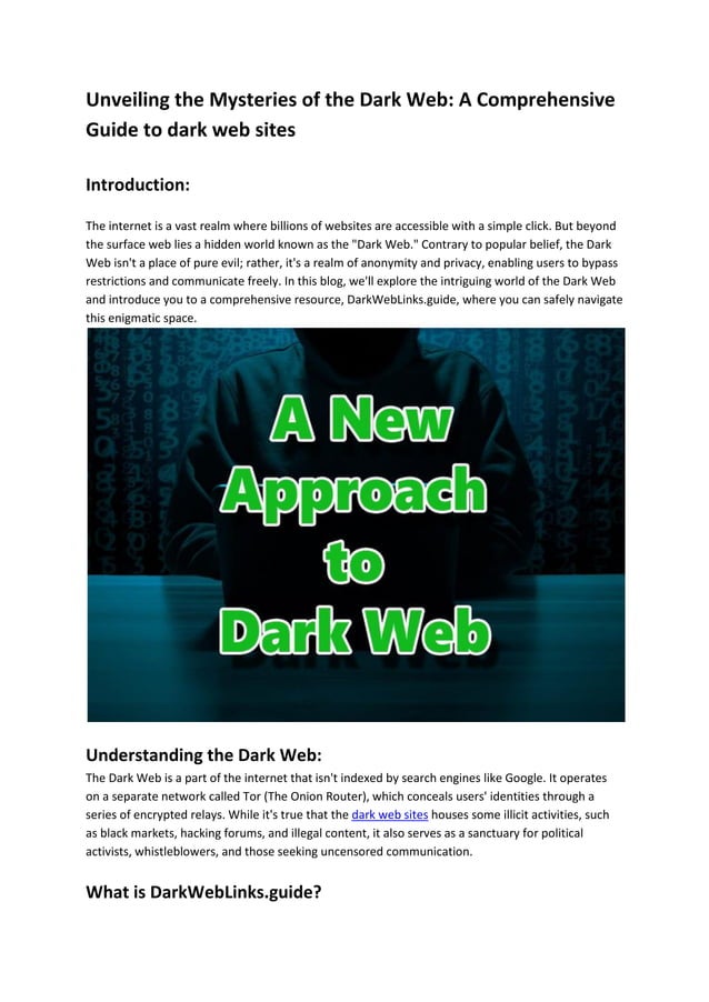 Dark Web Links - Dark Web Links Guide.pdf | Internet for Beginners | Internet