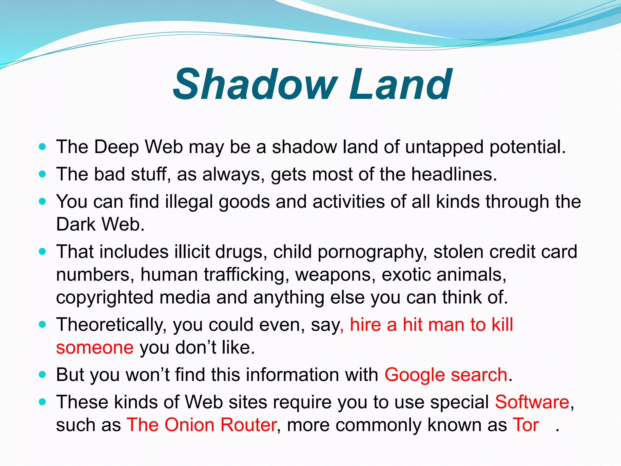 Dark web presentation | PPTX