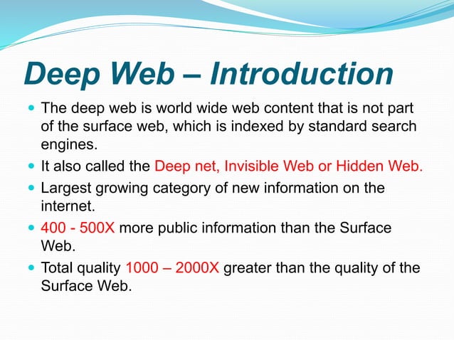 Dark web presentation | PPTX | Internet | Computing