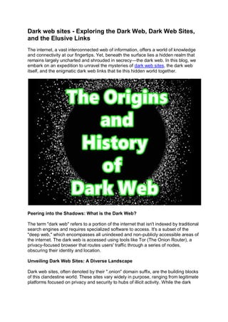 Dark web sites - Exploring the Dark Web, Dark Web Sites, and the ...