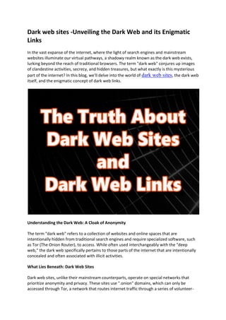 Dark web sites -Unveiling the Dark Web and its Enigmatic Links.pdf