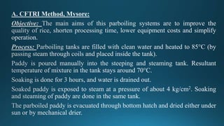 Improved Parboiling Methods in India | PPTX
