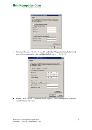 Menghubungkan dua Laptop dengan Wireless | PDF