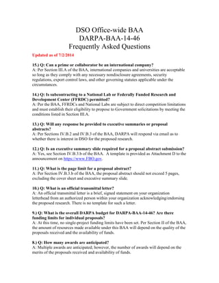Darpa baa-14-46-fa qs v.1 | PDF