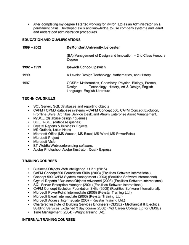 Darrell Bruce CV | PDF