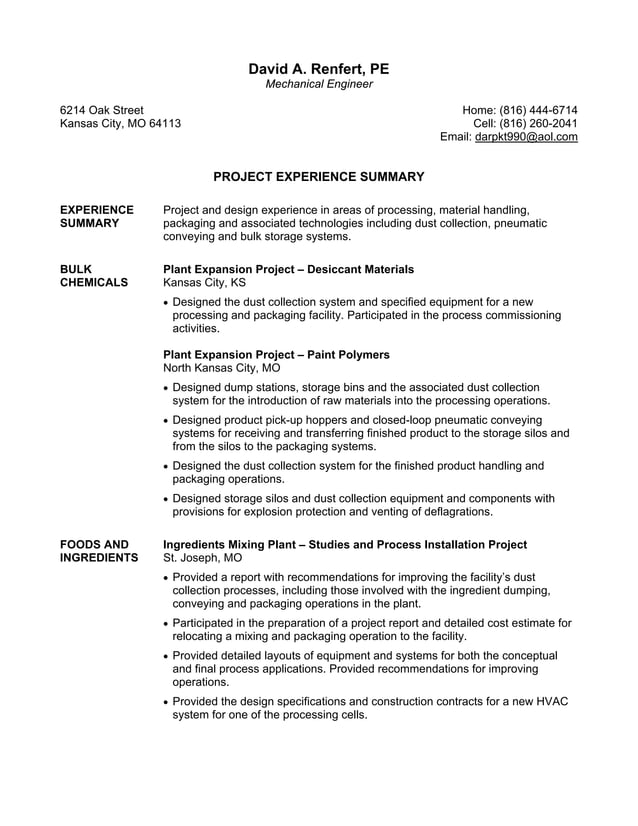 DAR Resume Proj_Summary | PDF