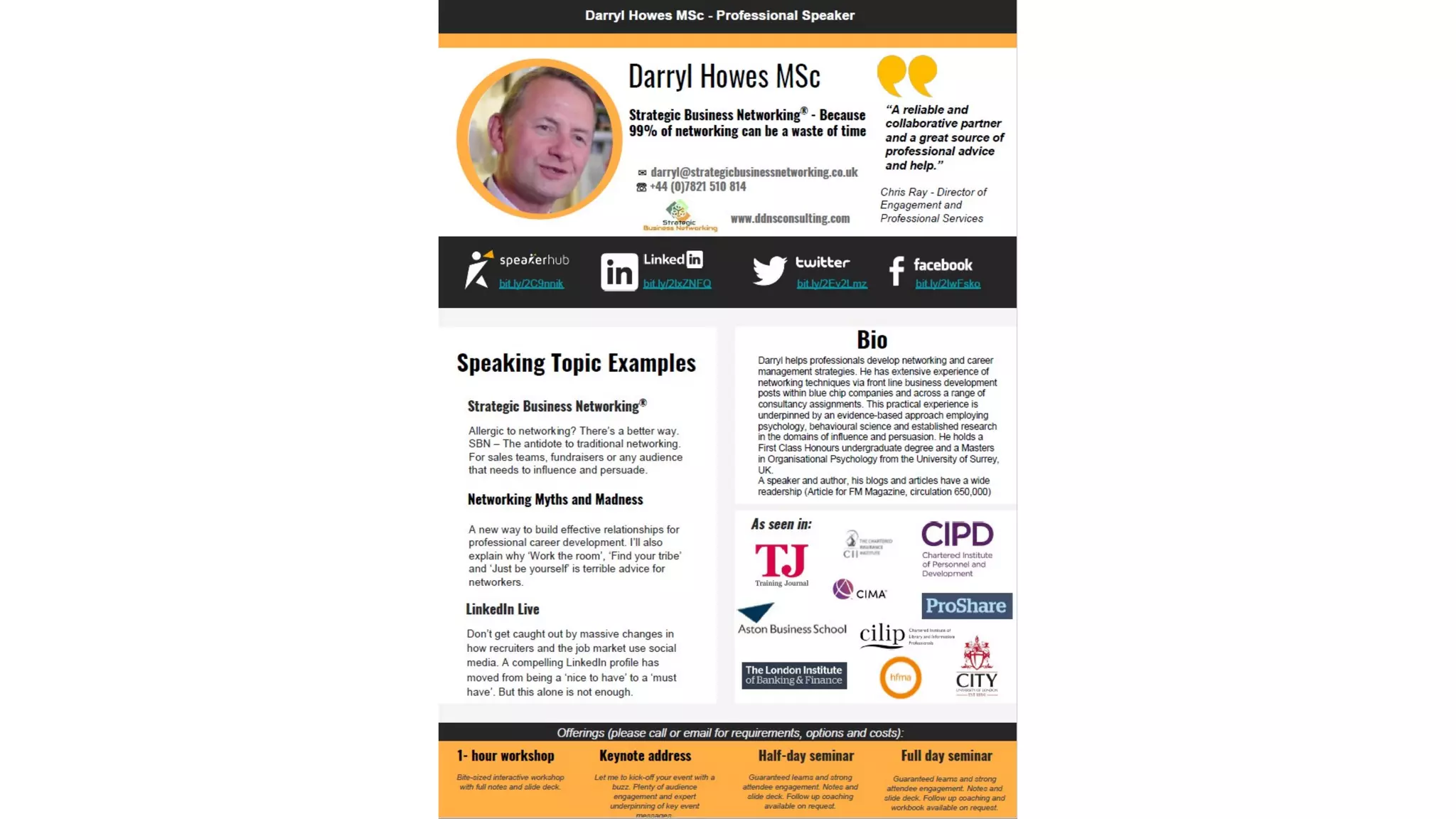 Darryl Howes MSc professional speaker | PPT