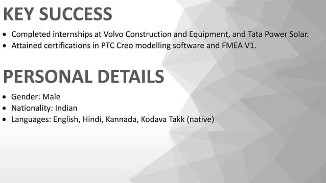 Professional Summary Self Introduction Resume | PPT