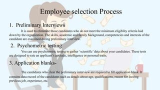 selection process in HR | PPTX | Resume Writing and Advice | Job Search