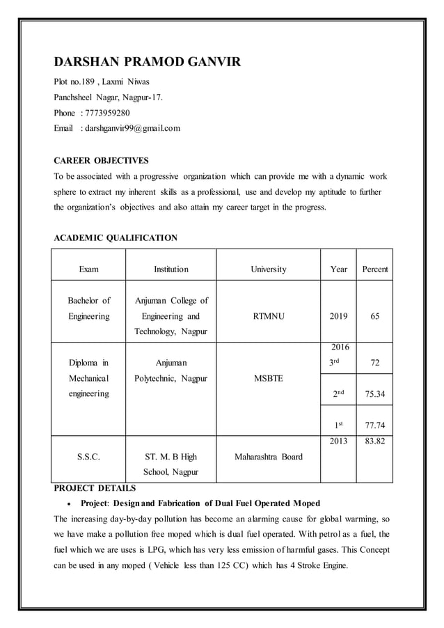 Darshan resume | PDF