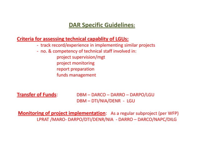 Dar specific guidelines | PPT