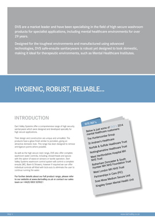 Dart Valley Systems Anti Ligature Washroom Controls | PDF