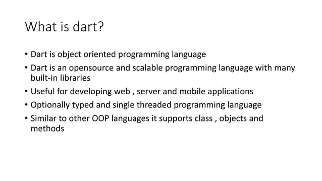 Dart Programming.pptx | Programming Languages | Computing