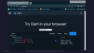 Dart Programming Language by Mark John Lado | PPT