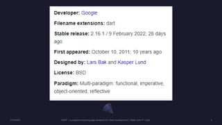 Dart Programming Language by Mark John Lado | PPT