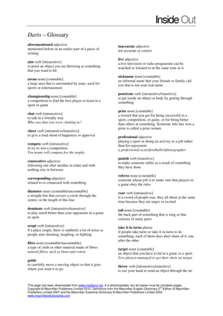Darts Glossary | PDF