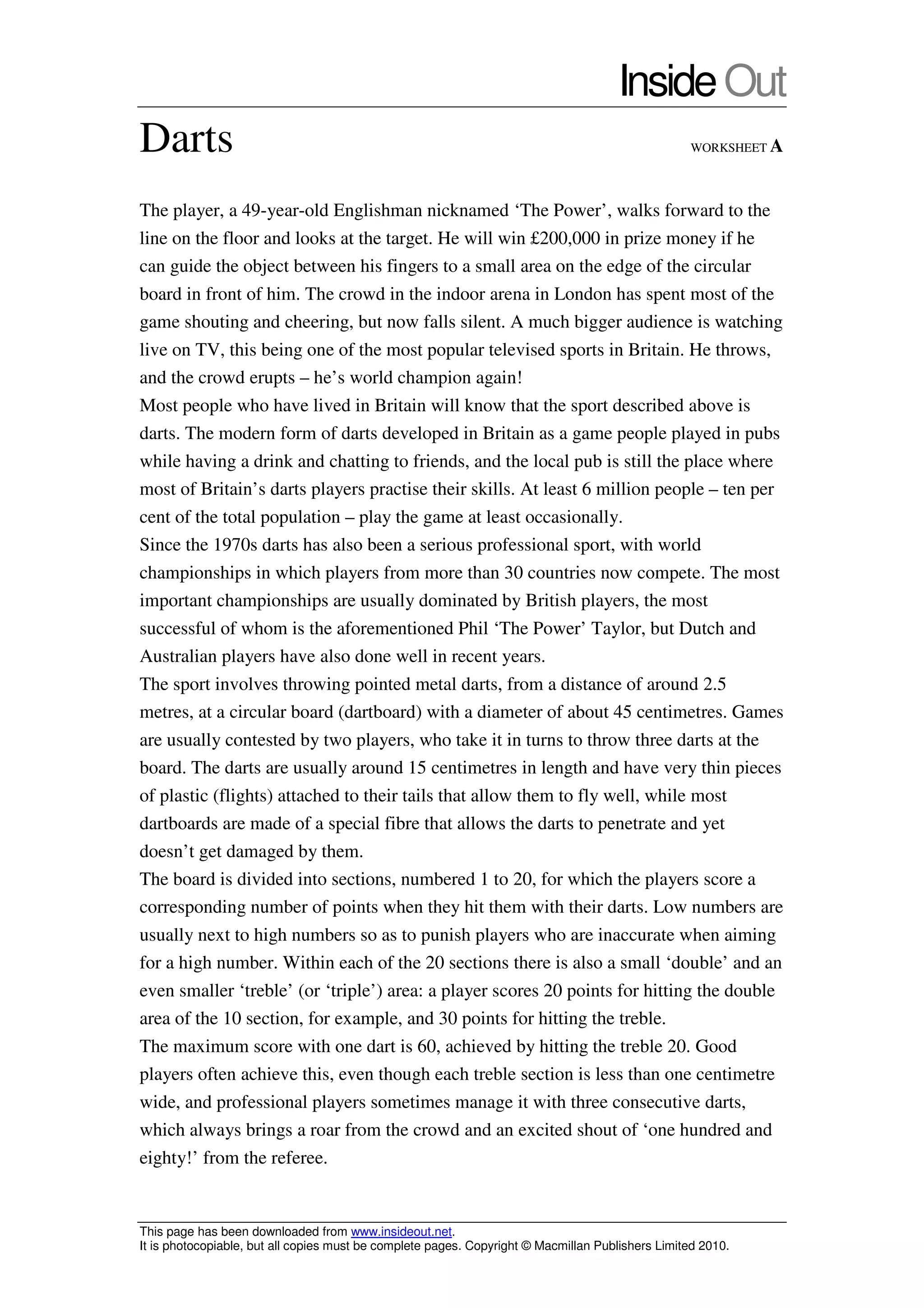 Darts Students | PDF | Darts | Sports