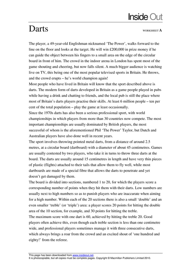 Darts Students | PDF | Darts | Sports