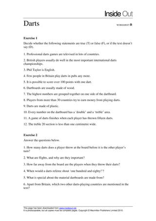 Darts Students | PDF | Darts | Sports