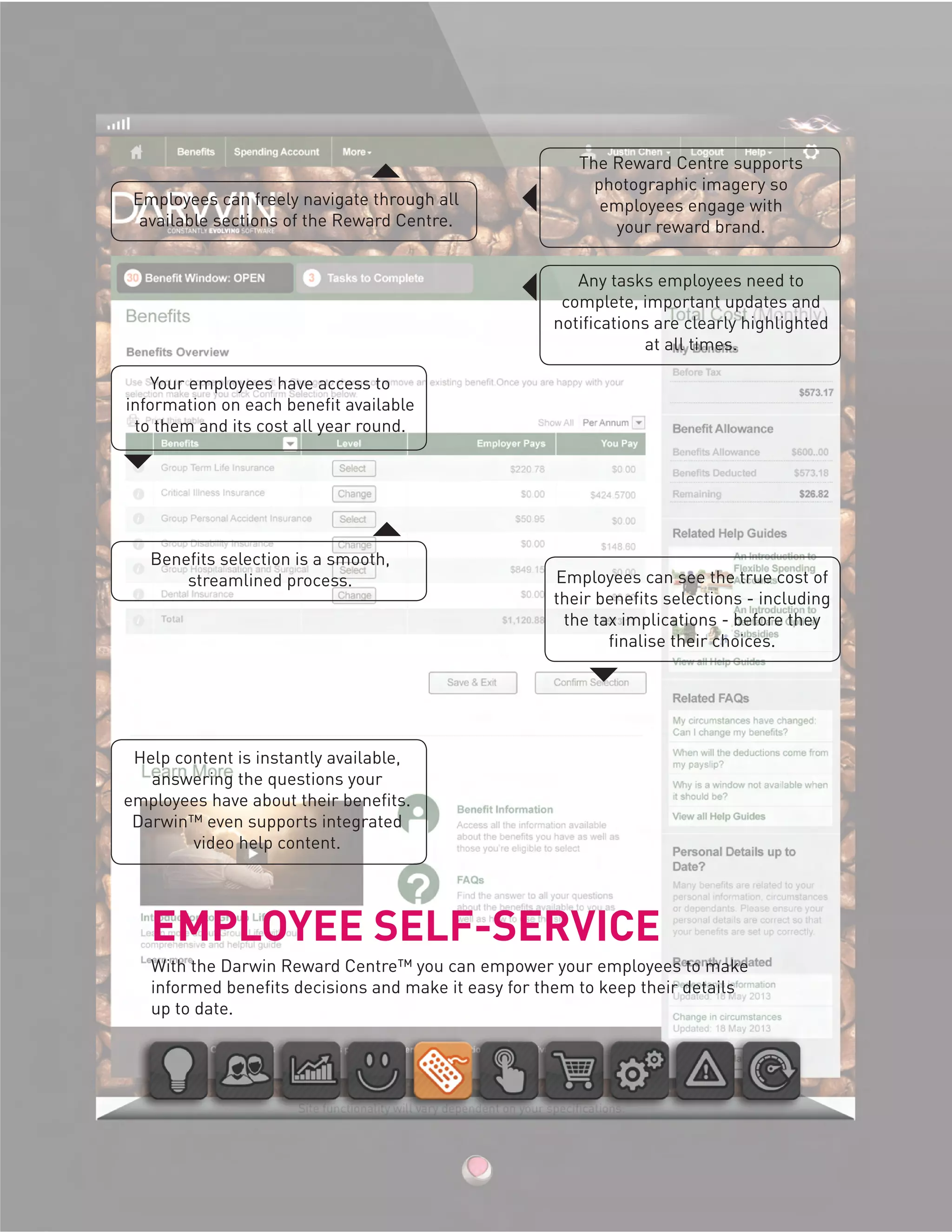 Global benefits and employee engagement software Darwin | PDF