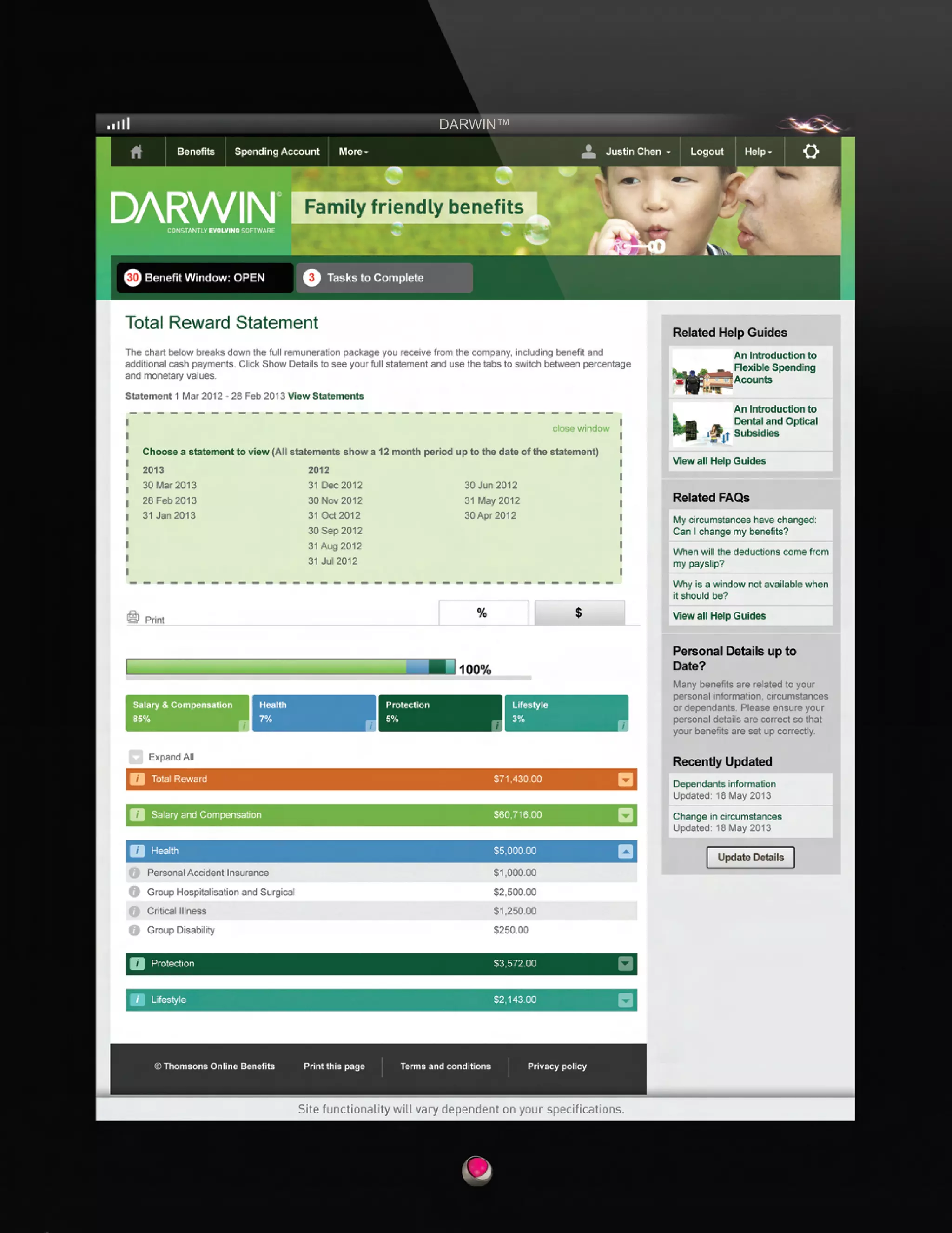 Global benefits and employee engagement software Darwin | PDF