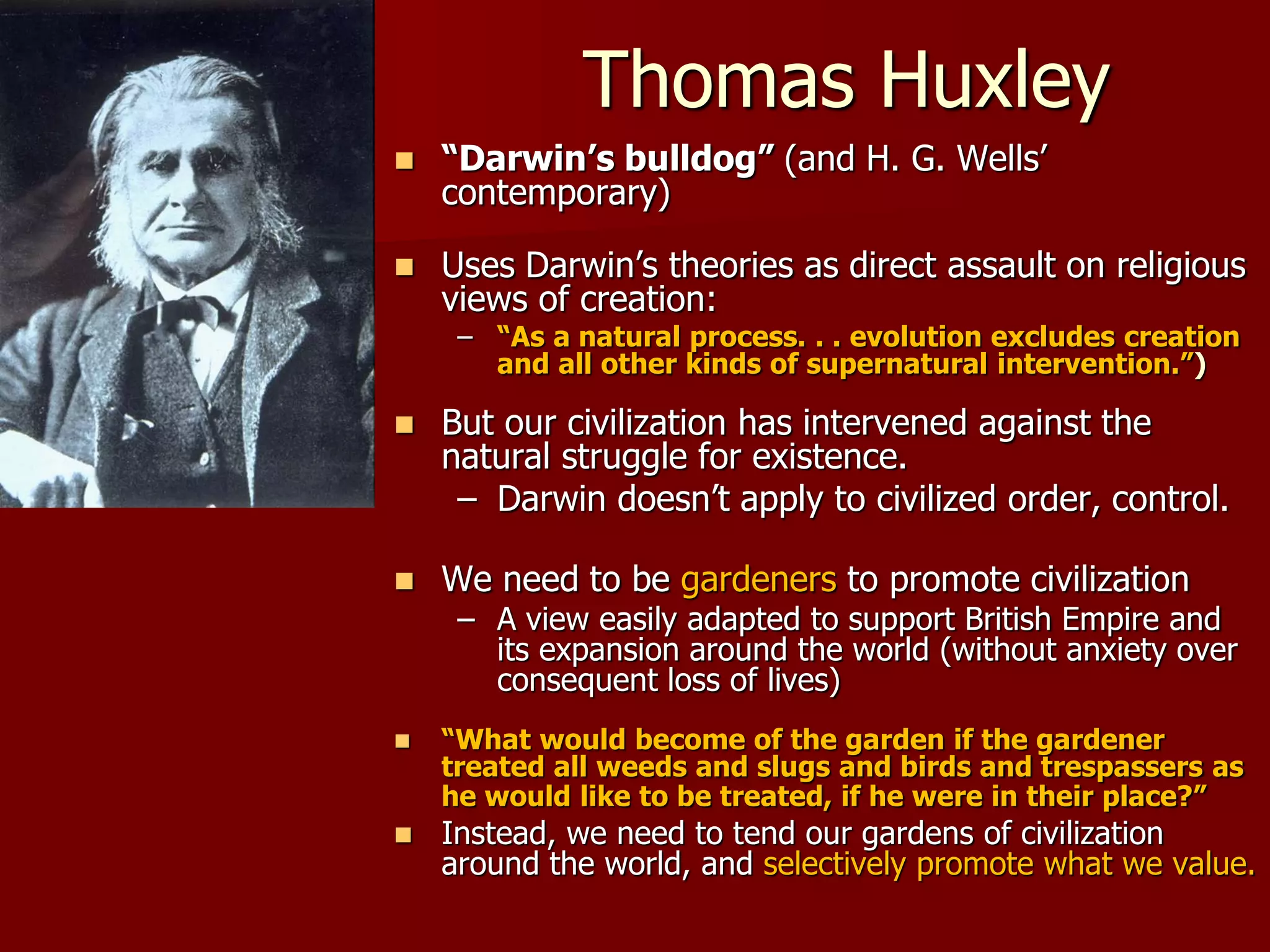 The Context of Darwin in H. G. Wells' The War of the Worlds | PPTX