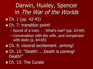 The Context of Darwin in H. G. Wells' The War of the Worlds | PPTX