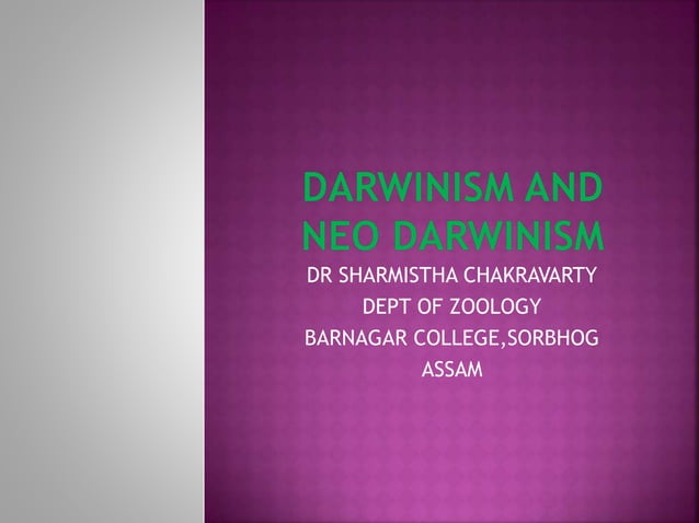 Darwinism and Neo Darwinism | PPTX | Biological Sciences | Science