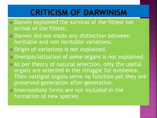 Darwinism and Neo Darwinism | PPTX