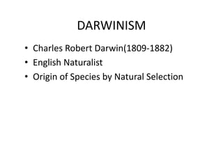 Darwinism: Theory of Natural Selection and Origin of Species | PDF