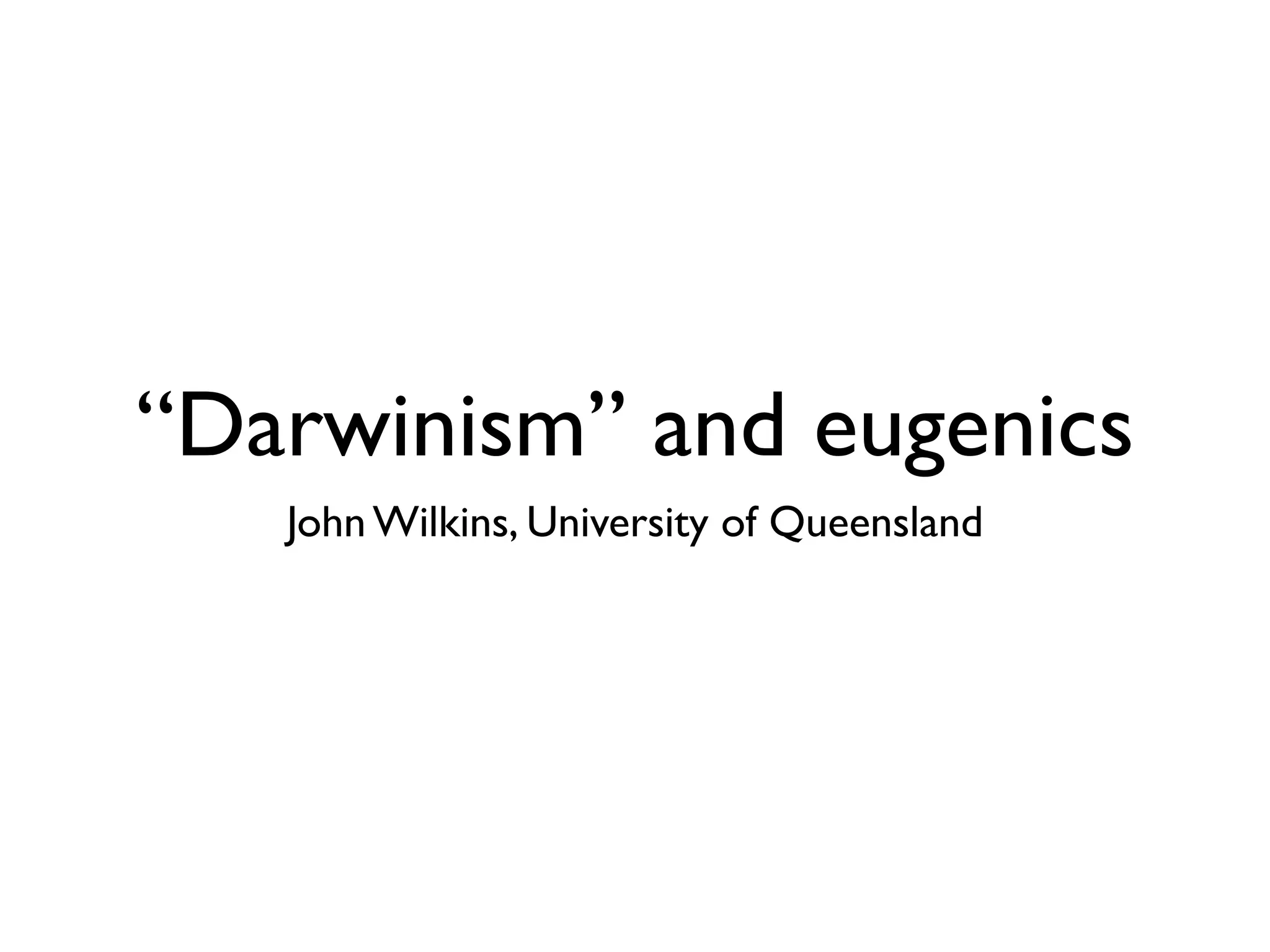 Darwinism and eugenics | PDF | Biological Sciences | Science