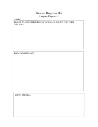 Darwins Dangerous Idea Graphic Organizer | PDF