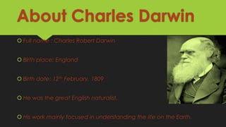 Darwin’s theory of evolution | PPTX