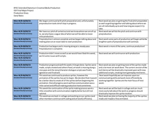 Daryl Bates final major project production diary template 2014 2015 | PPT