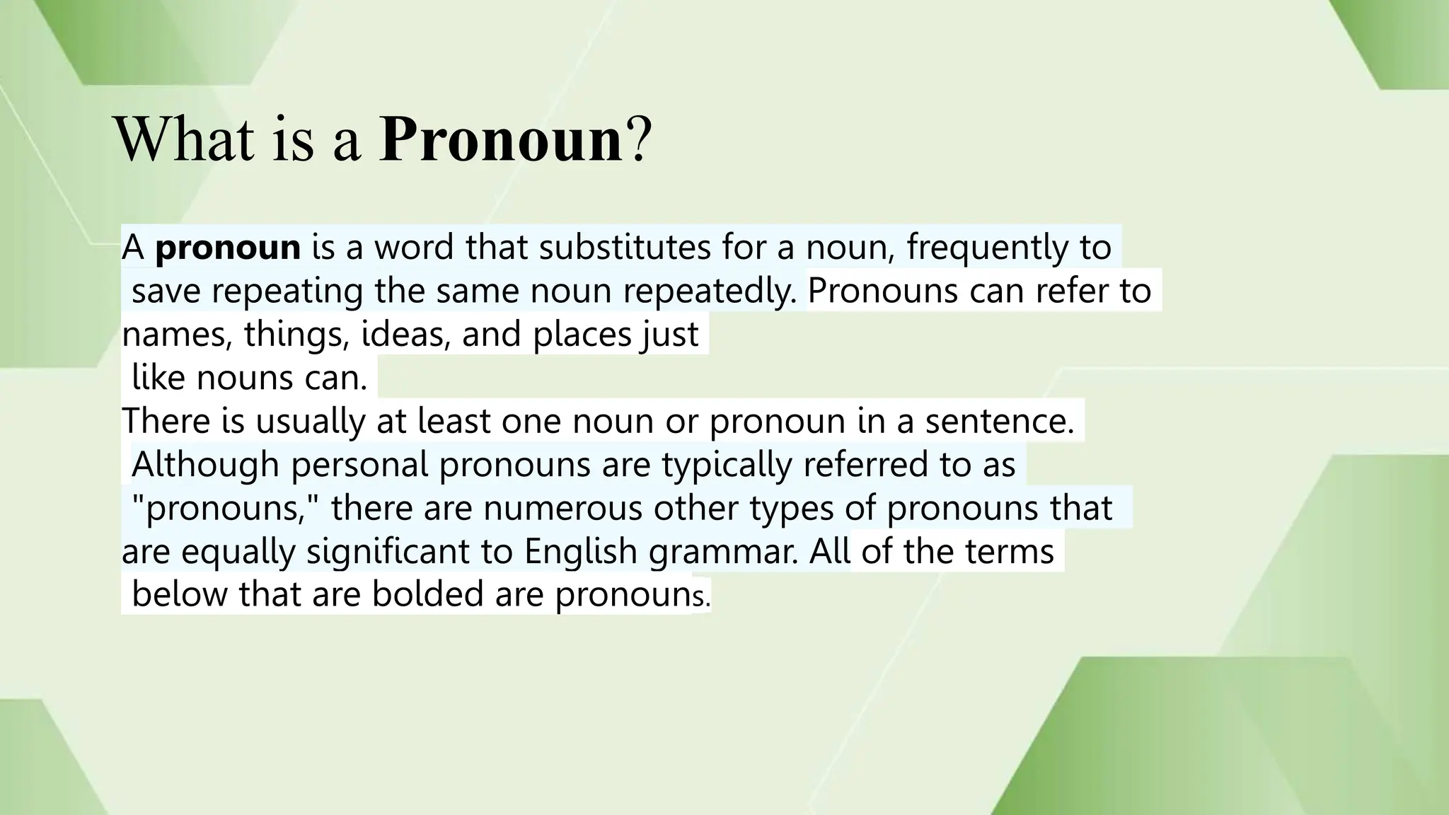 What is a pronoun? Pronoun Presentations | PPTX
