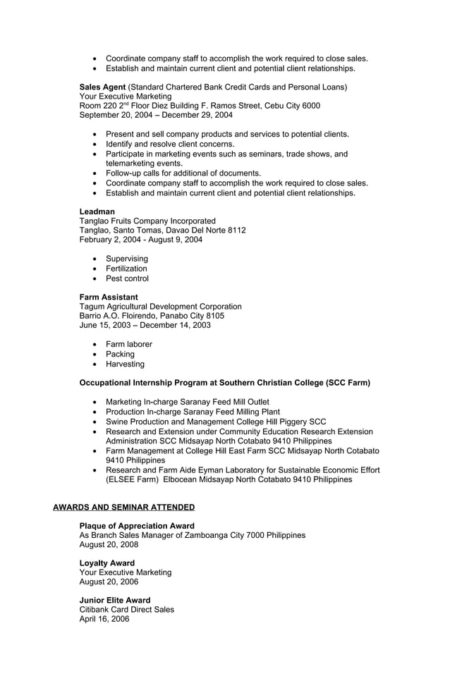 Darz resume | DOC | Sales | Business